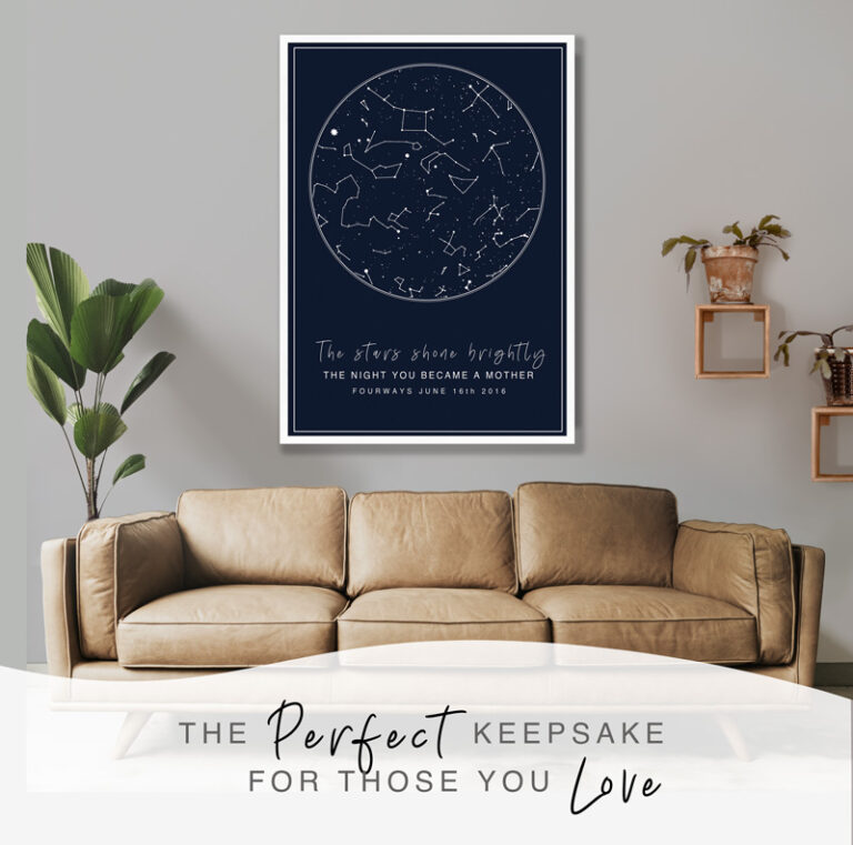 Personalised Star Map | Classic with constellation lines – Celebrate ...